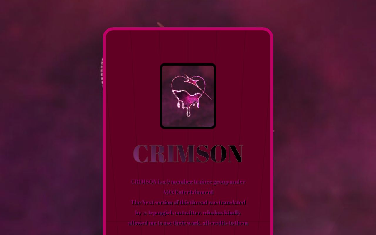 Welcome to Crimson trainee profile